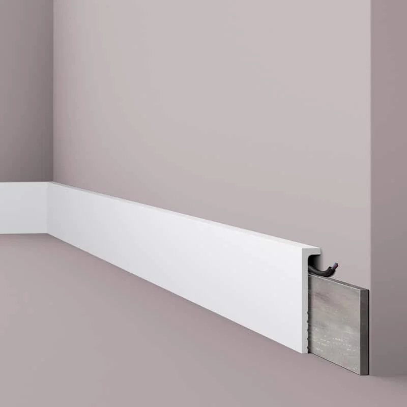 Plinta polimer dur, alba, model Wallstyl CF2S - NMC Romania